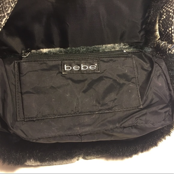 bebe | Bags | Bebe Faux Fur Black Shoulder Purse | Poshmark